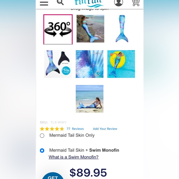 Swim | Fin Fun Mermaidens Girls Bikini Sxs Fin Size 6 | Poshmark